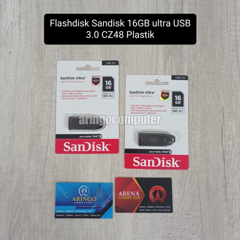 ARINGO - Flashdisk Sandisk 16GB ultra USB 3.0 CZ48 Plastik