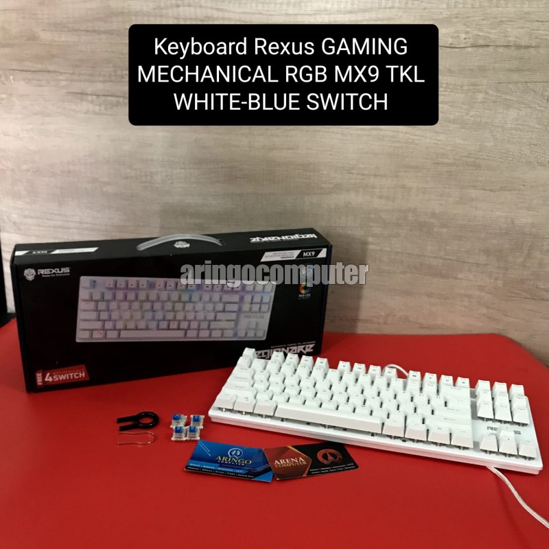 ARINGO - Keyboard Rexus GAMING MECHANICAL RGB MX9 TKL WHITE-BLUE SWITCH