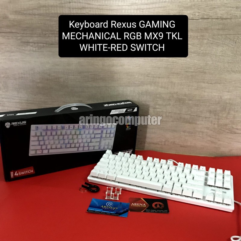ARINGO - Keyboard Rexus GAMING MECHANICAL RGB MX9 TKL WHITE-RED SWITCH