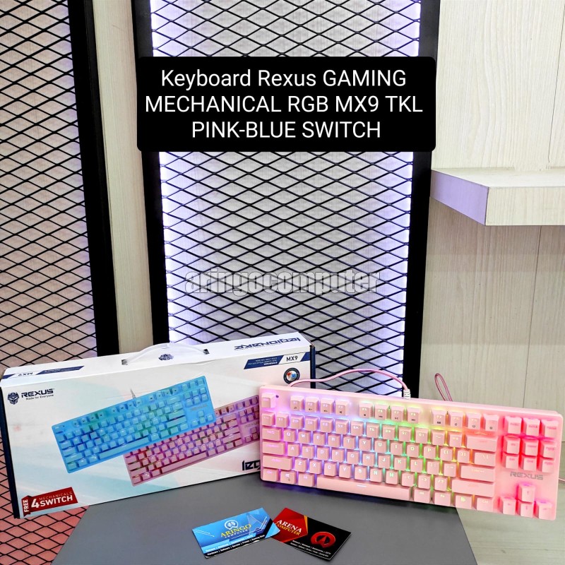 ARINGO - Keyboard Rexus GAMING MECHANICAL RGB MX9 TKL PINK-BLUE SWITCH
