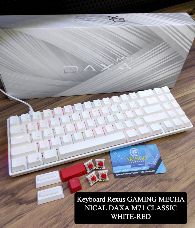 ARINGO - Keyboard Rexus GAMING MECHANICAL DAXA M71 CLASSIC WHITE-RED