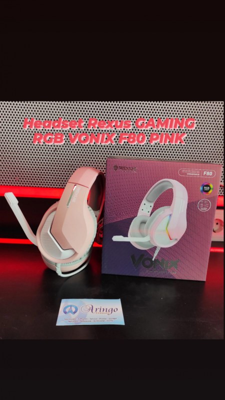 ARINGO - Headset Rexus GAMING RGB VONIX F80 PINK