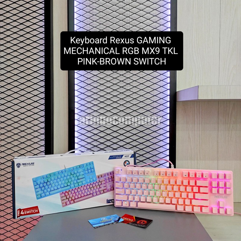 ARINGO - Keyboard Rexus GAMING MECHANICAL RGB MX9 TKL PINK-BROWN SWITCH