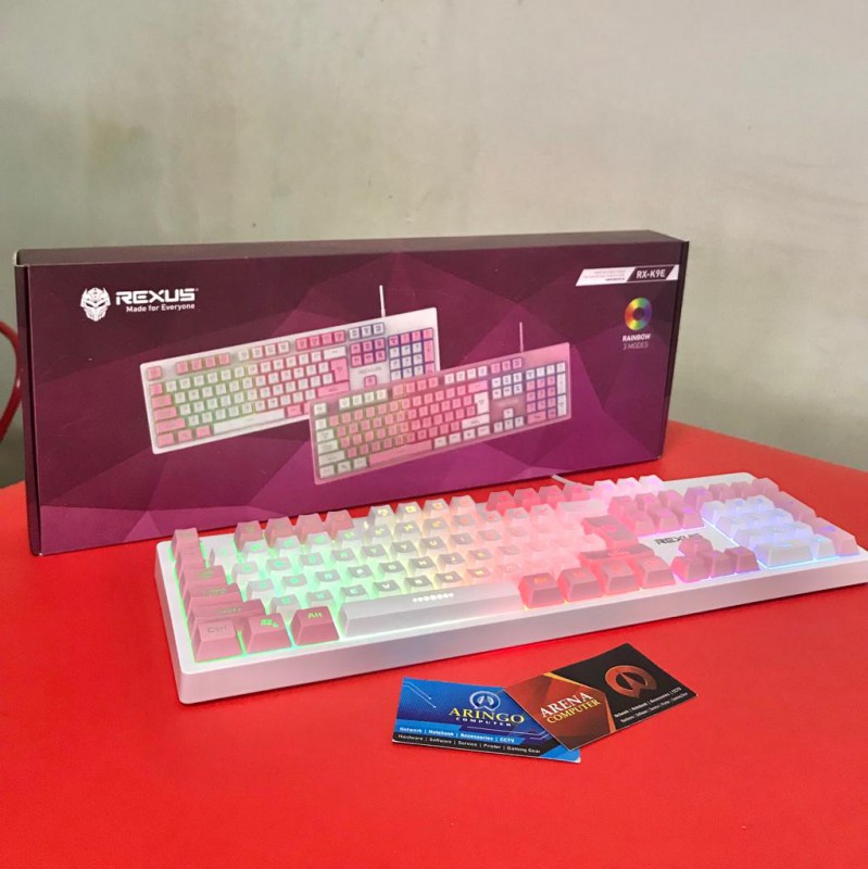 ARINGO - Keyboard Rexus GAMING BATTLEFIRE K9E WHITE PINK