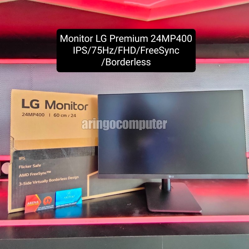 ARINGO - Monitor LG Premium 24MP400 IPS/75Hz/FHD/FreeSync/Borderless