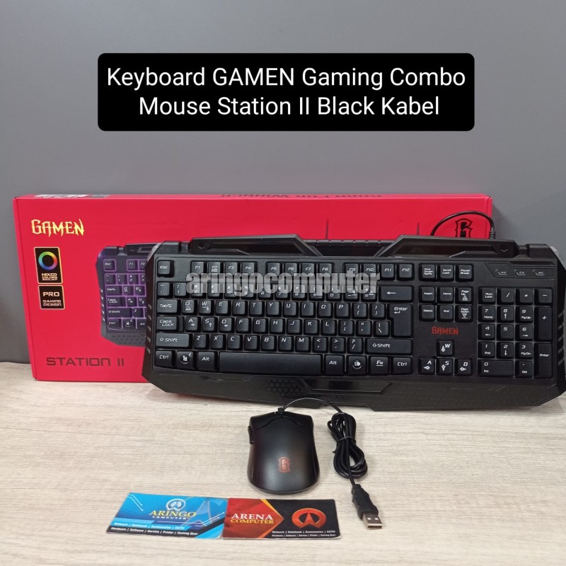 ARINGO - Keyboard GAMEN Gaming Combo Mouse Station II Black Kabel