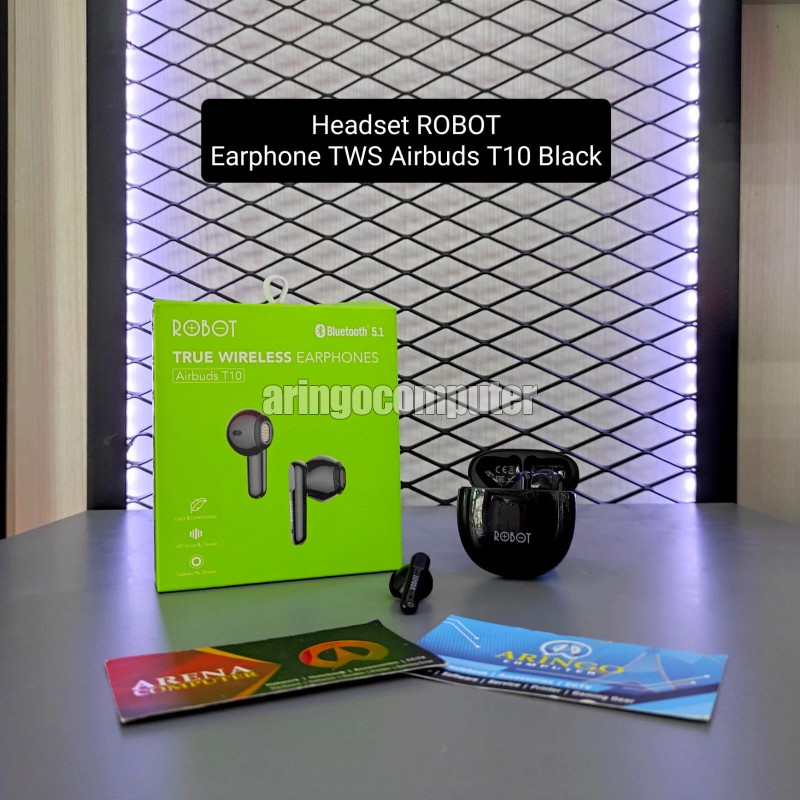 ARINGO - Headset ROBOT Earphone TWS Airbuds T10 Black