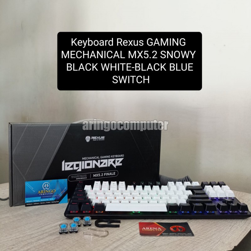 ARINGO - Keyboard Rexus GAMING MECHANICAL MX5.2 SNOWY BLACK WHITE-BLACK ...