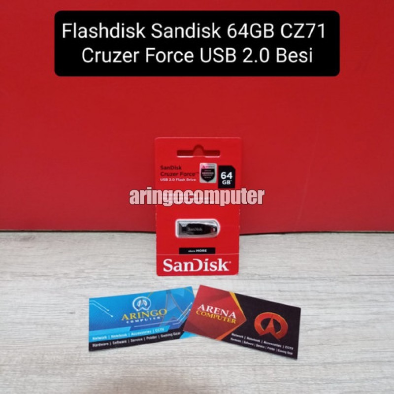 ARINGO - Flashdisk Sandisk 64GB CZ71 Cruzer Force USB 2.0 Besi