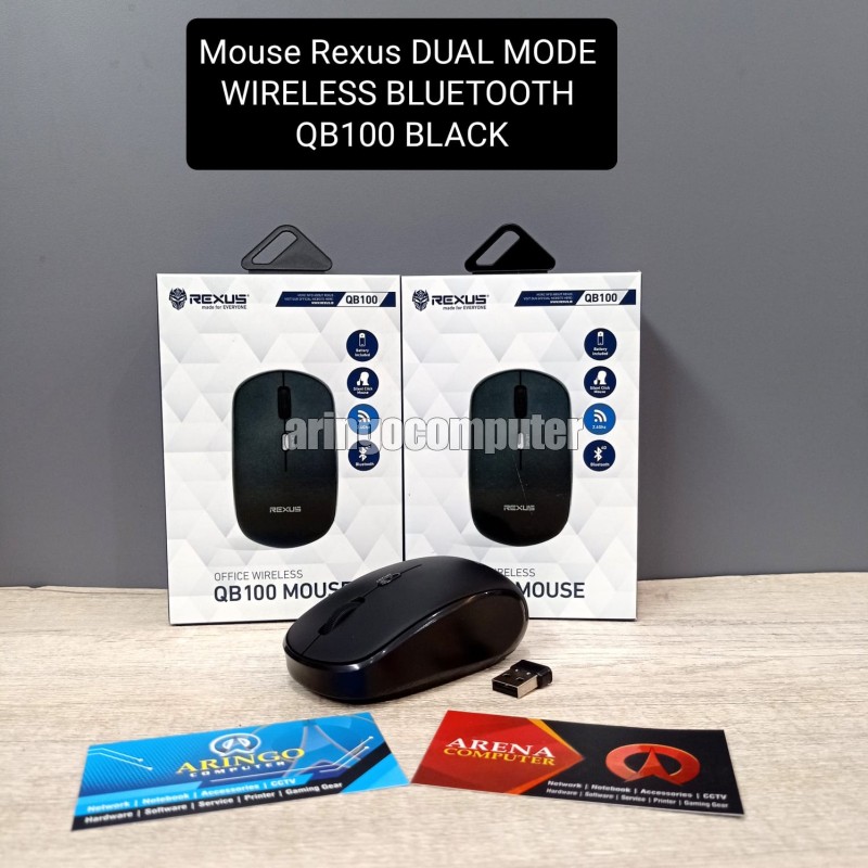 ARINGO - Mouse Rexus DUAL MODE WIRELESS BLUETOOTH QB100 BLACK