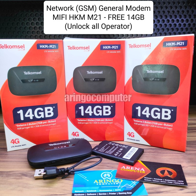 ARINGO - Network (GSM) General Modem MIFI HKM M21 - FREE 14GB (Unlock ...