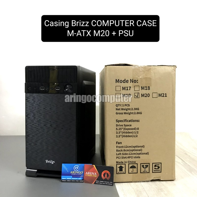 ARINGO - Casing Brizz COMPUTER CASE M-ATX M20 + PSU