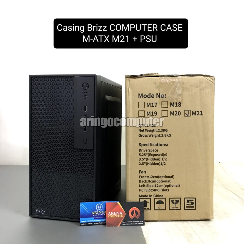 ARINGO - Casing Brizz COMPUTER CASE M-ATX M21 + PSU
