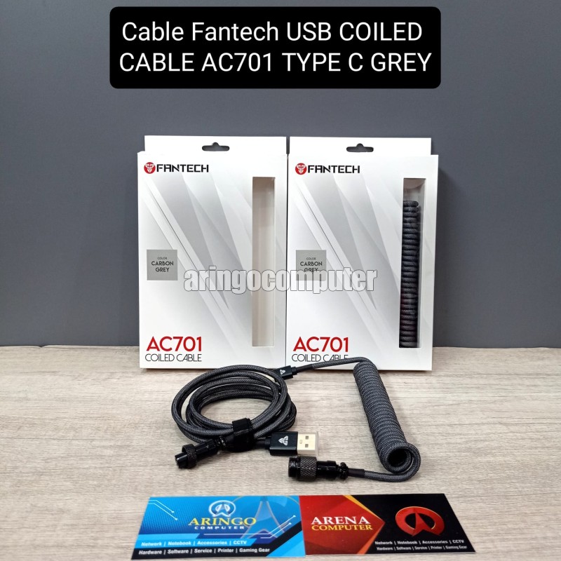ARINGO - Cable Fantech USB COILED CABLE AC701 TYPE C GREY