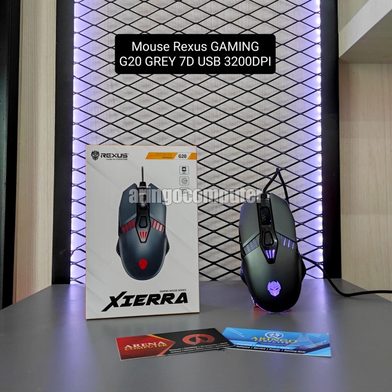 ARINGO - Mouse Rexus GAMING G20 GREY 7D USB 3200DPI