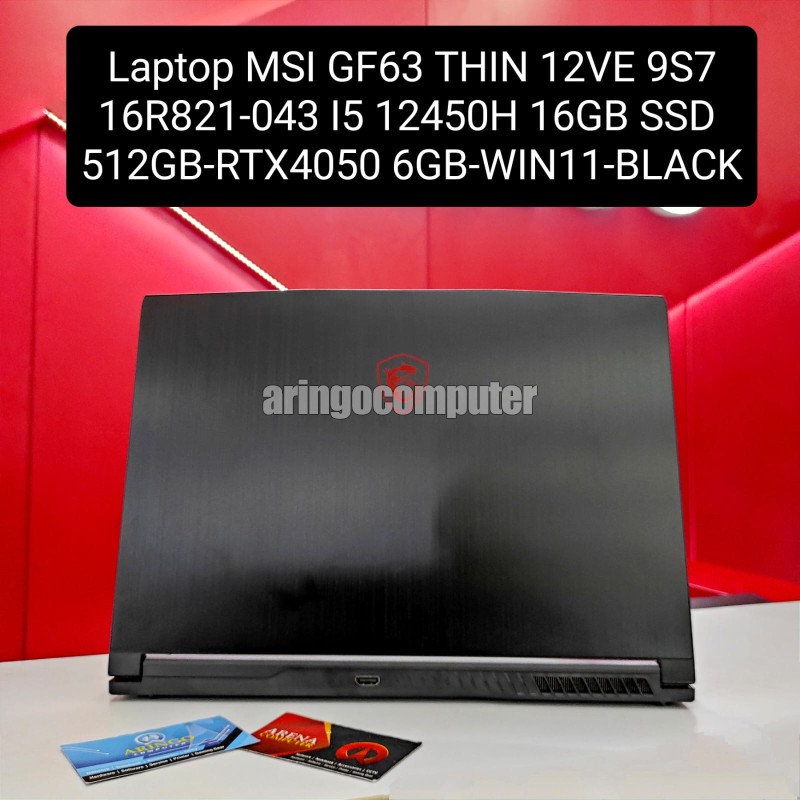 ARINGO - Laptop MSI GF63 12VE 9S7-16R821-043 I5 12450H 16GB -SSD 512GB ...