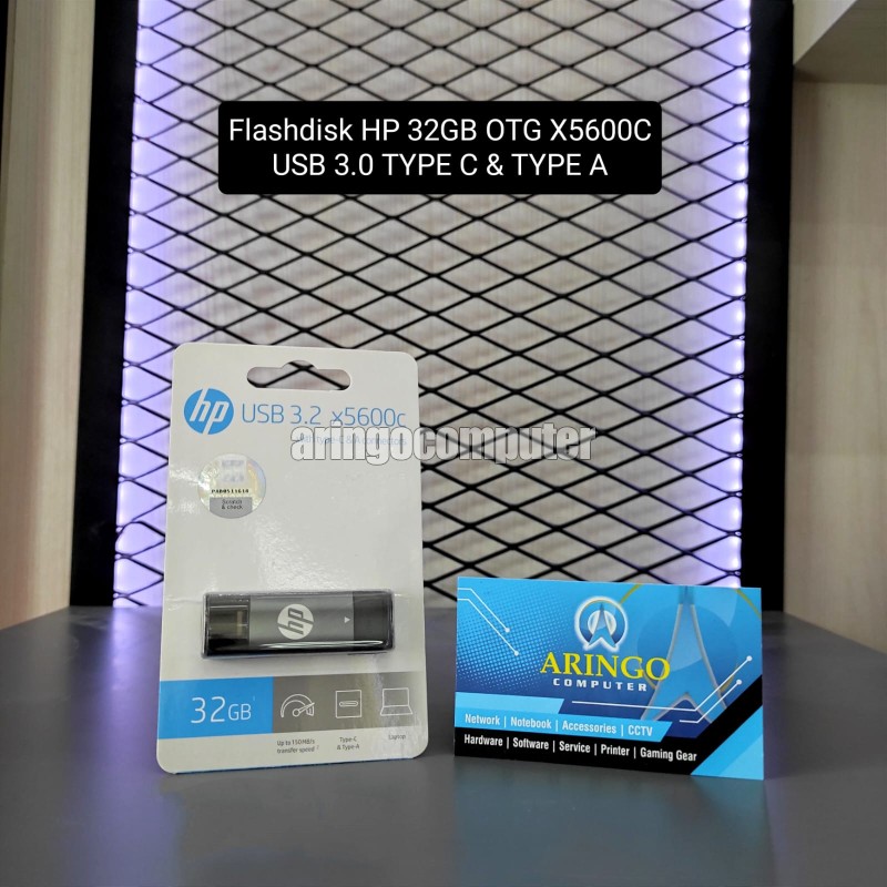 ARINGO - Flashdisk HP 32GB OTG X5600C USB 3.0 TYPE C & TYPE A