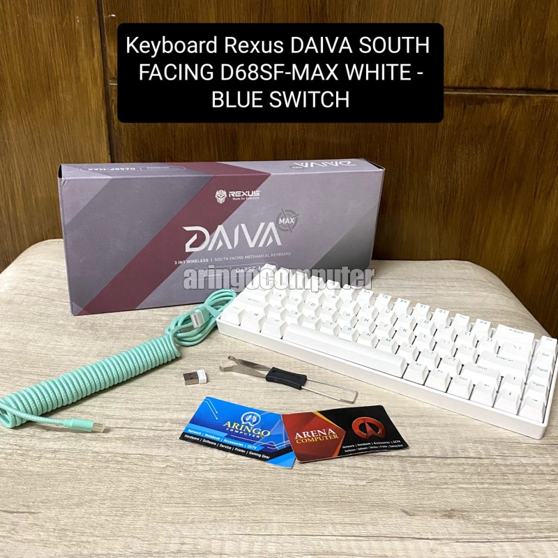 ARINGO - Keyboard Rexus DAIVA SOUTH FACING D68SF-MAX WHITE - BLUE SWITCH