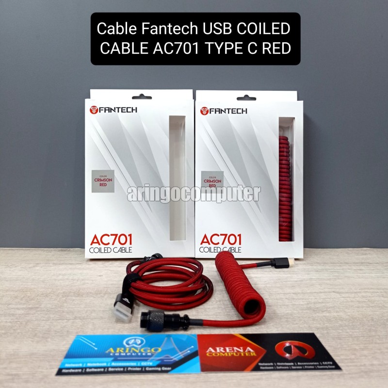 ARINGO - Cable Fantech USB COILED CABLE AC701 TYPE C RED