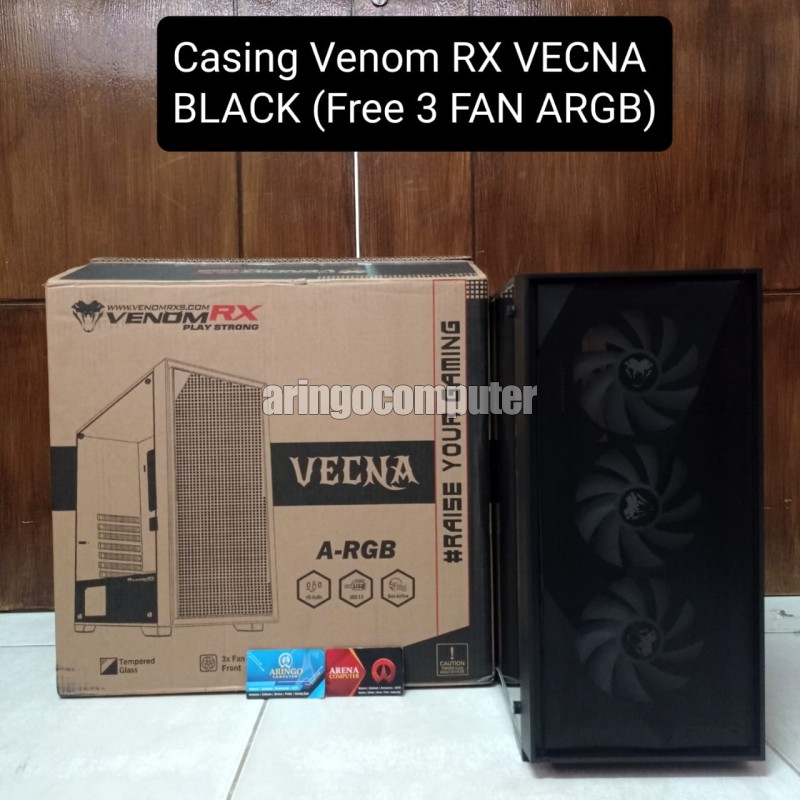 ARINGO - Casing Venom RX VECNA - BLACK (Free 3 FAN ARGB)