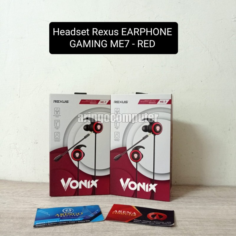 ARINGO - Headset Rexus EARPHONE GAMING ME7 - RED